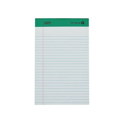 Staples Notepads 5" x 8" Narrow White 50 Sheets/Pad 12 Pads/PK ...