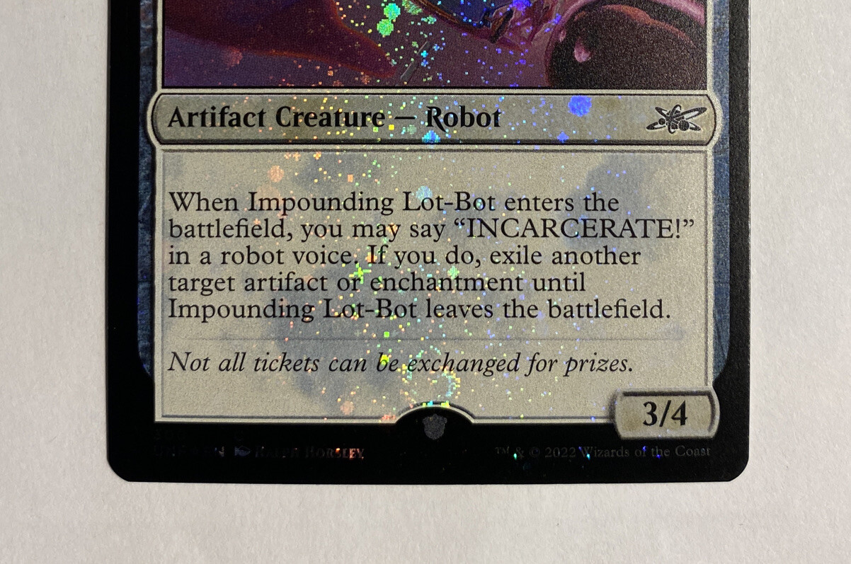 *GALAXY FOIL* IMPOUNDING L T-BOT UNFINITY MTG WHITE ARTIFACT CREATURE ...