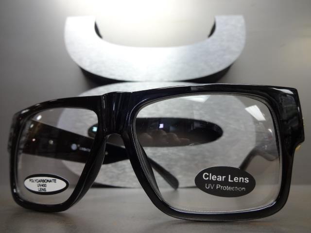 Men CLASSIC VINTAGE RETRO Style Clear Lens EYE GLASSES Square Black ...