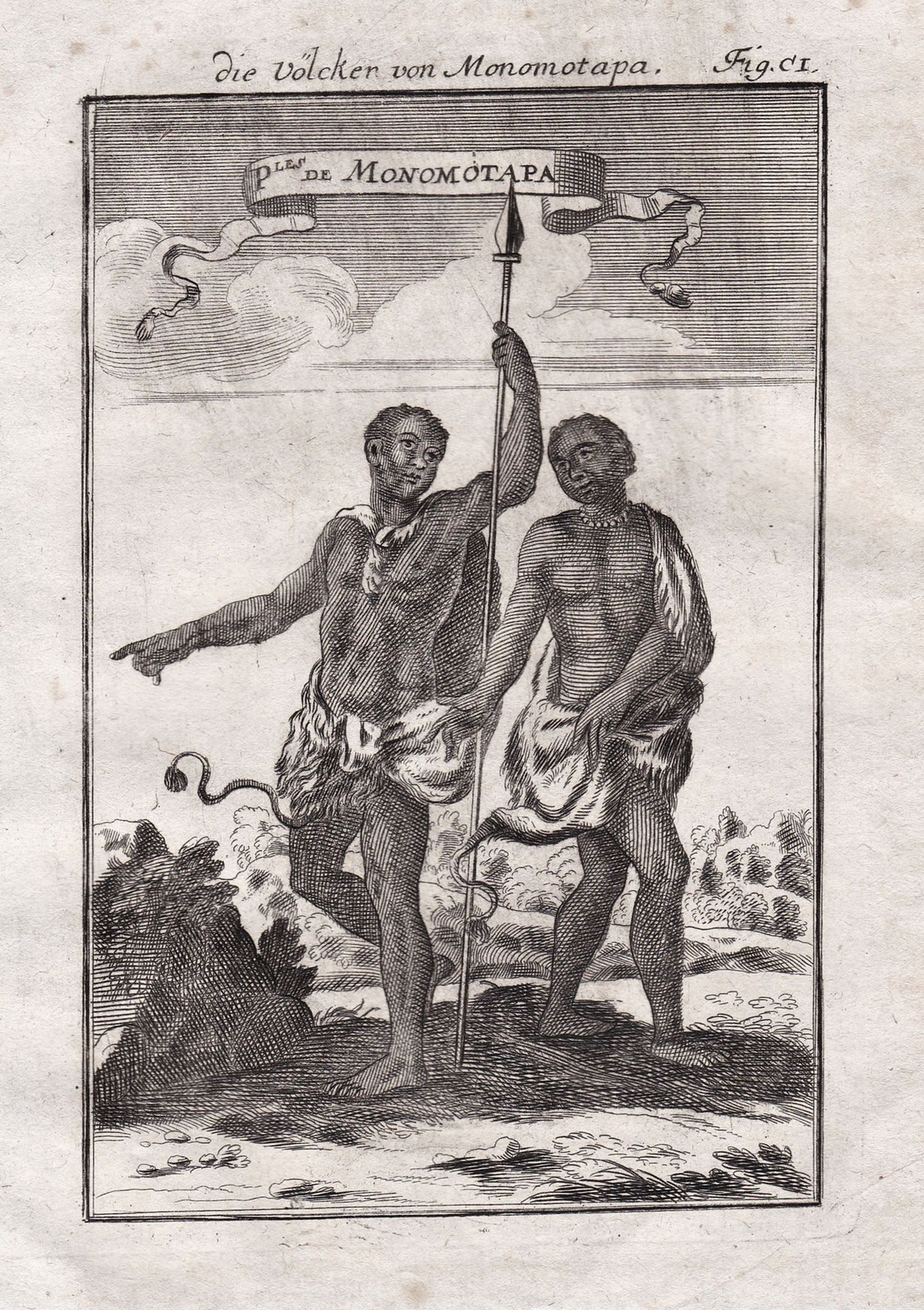 Kingdom of Mutapa South Africa People Costume Mallet Copperplate ...