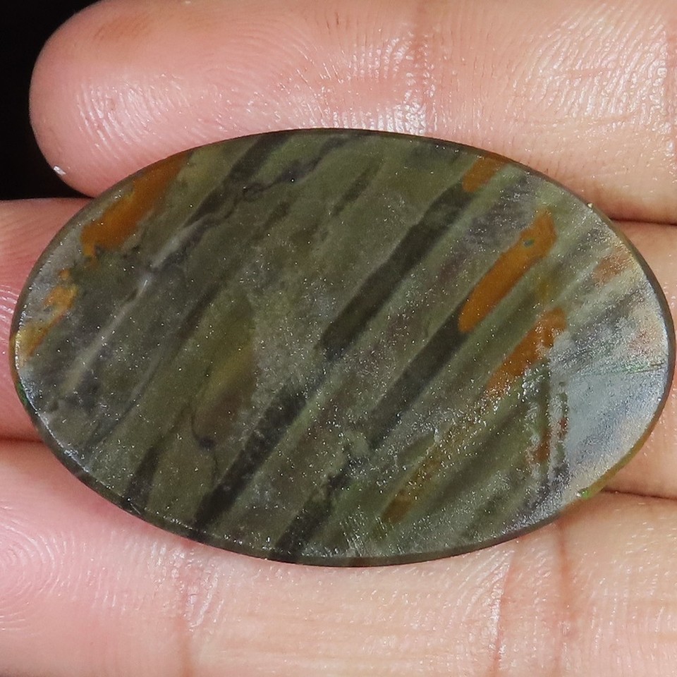 Natural Flint Stone Jasper Oval Cabochon Gemstone 48.85 Cts 28x43x5 mm ...