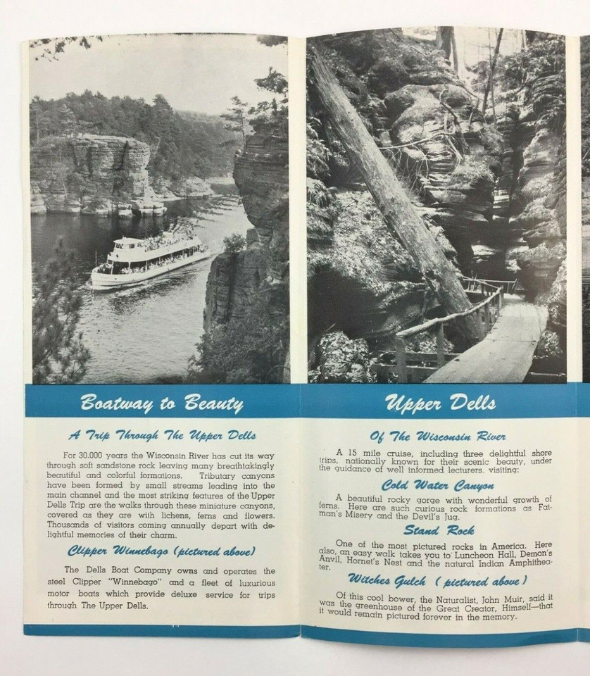 Wisconsin Dells Vintage Travel Brochure Dells Boat Company 1940s | eBay