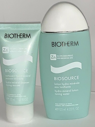 BIOTHERM BIOSOURCE Hydra Mineral Toner + Foam cleanser w Zinc / acne | eBay