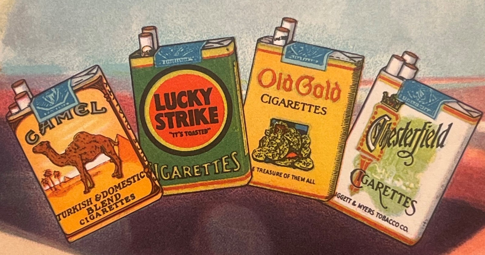 Vintage World of Sunshine, Camel, Lucky Strike, Chesterfield, Old Gold ...