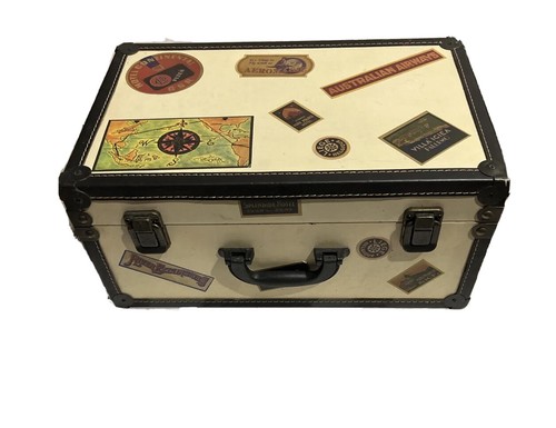 Small Pale Yellow Travel Trunk Decor Storage Multi Country Decals ...