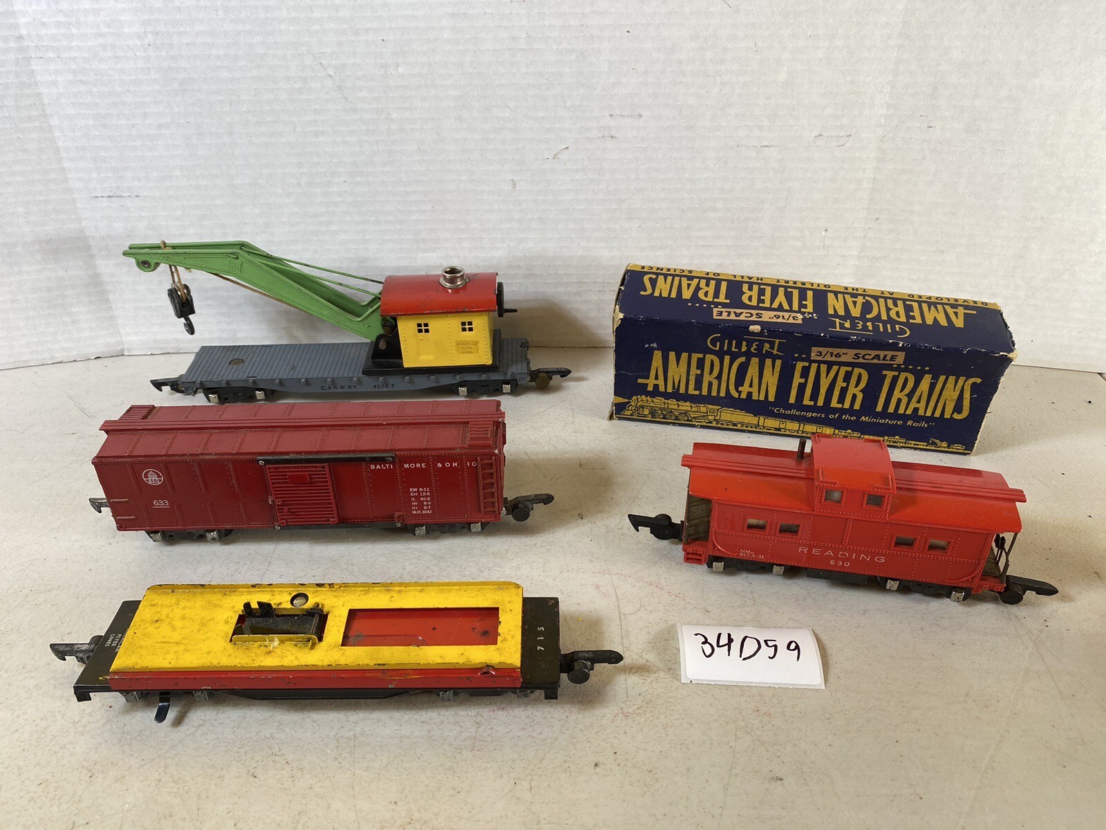 Gilbert American Flyer Trains Vintage Model Trains Lot crane car ...