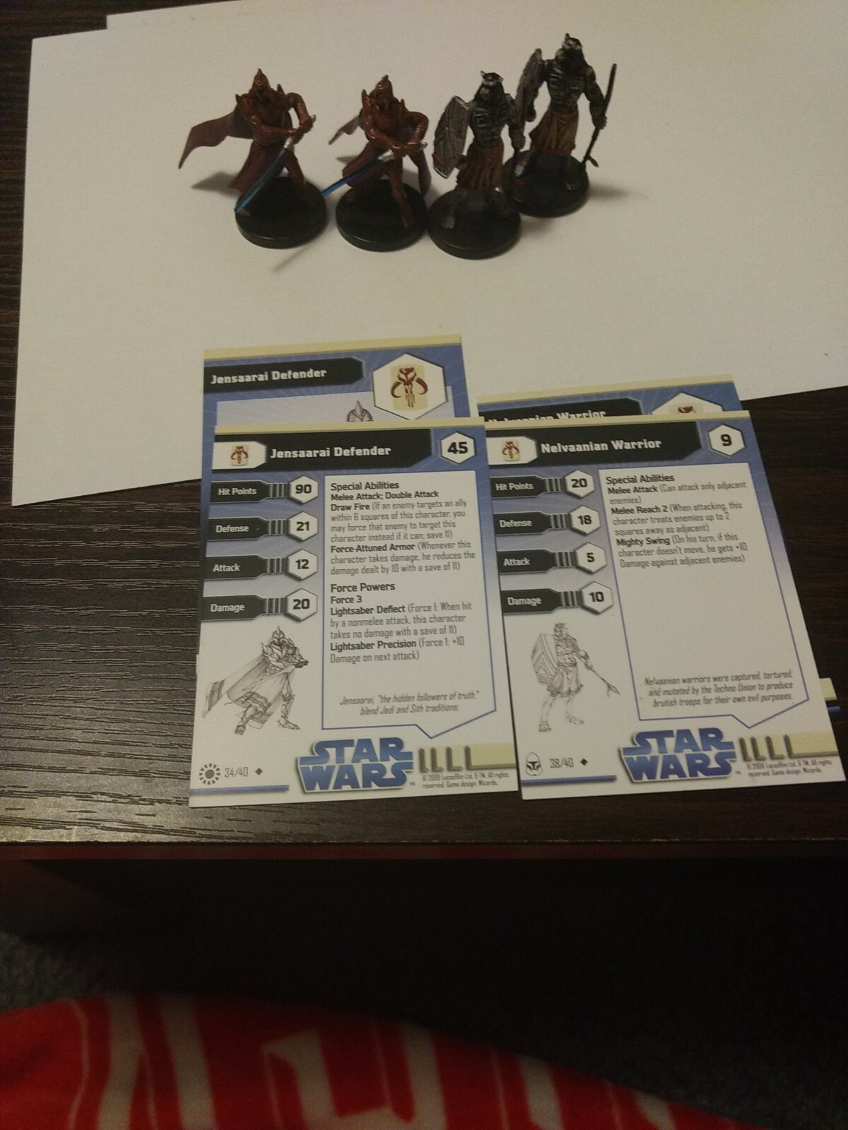 star wars miniatures Fringe Jensaarai Defender Nelvaanian Warrior lot ...