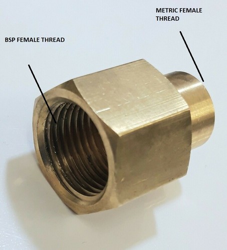Metric Female Bush to Bsp Female Adaptors in Brass Fine Metric Adaptors ...