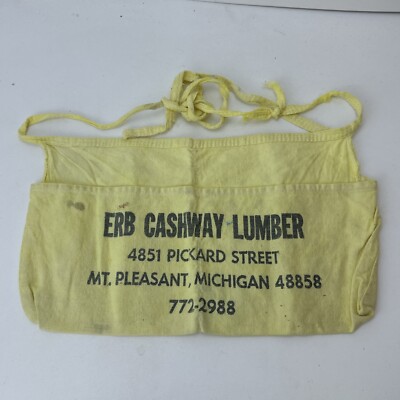 Vintage Work Waist Apron Advertising Erb Cashway Lumber Mt Pleasant ...