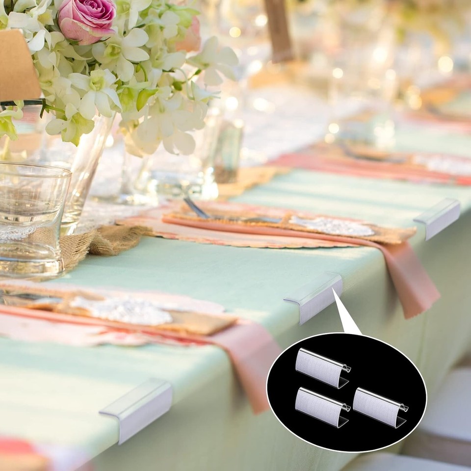 150 Pieces Table Skirting Clips Clear Tablecloth Clips for Indoor ...