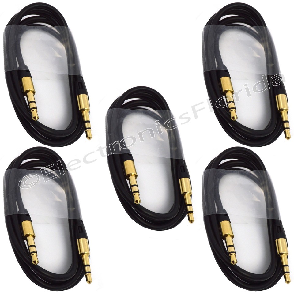 Lot 3.5mm Male Stereo Audio Auxiliary Cable Golden Plug for PC iPod Car ...
