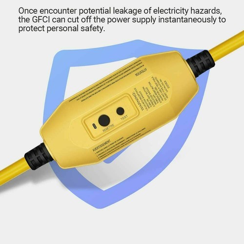 DEWENWILS Tri-Tap GFCI Extension Cord Splitter 12/3 Gauge SJTW 15 Amp ...