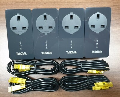 4 x D-Link TalkTalk DHP-P610AV Powerline Adapters Homeplugs 1000AV ...