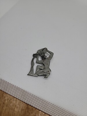 Vtg. Metzke Pewter Person Pin Brooch | eBay
