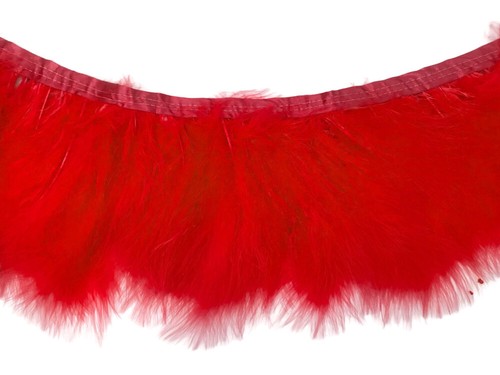 1 Yard - Red Marabou Turkey Fluff Feather Fringe Trim Halloween Prom ...