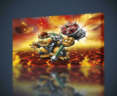 Bowser Super Mario Bros CANVAS PRINT Home Wall Decor Giclee Art Poster ...
