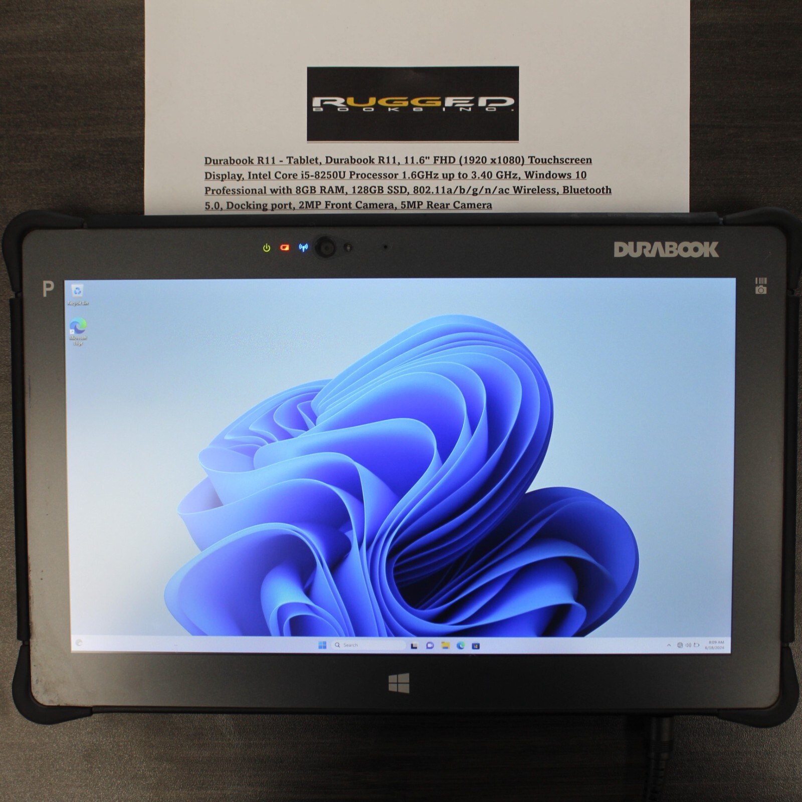 Durabook R11 Rugged Tablet, 11.6" FHD, Intel Core i5-8250U, 8GB 128GB ...
