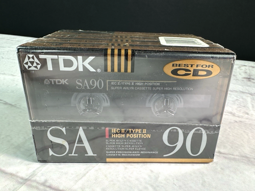 Sealed 5 Pack TDK SA90 Blank Cassette Tape 90min Type II Super High ...