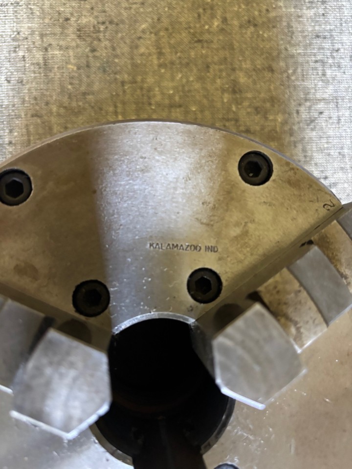 KALAMAZOO BUCK 3 JAW CHUCK 6", I.D. & O.D. JAWS, 1-3/4" 8 BACK PLATE ...