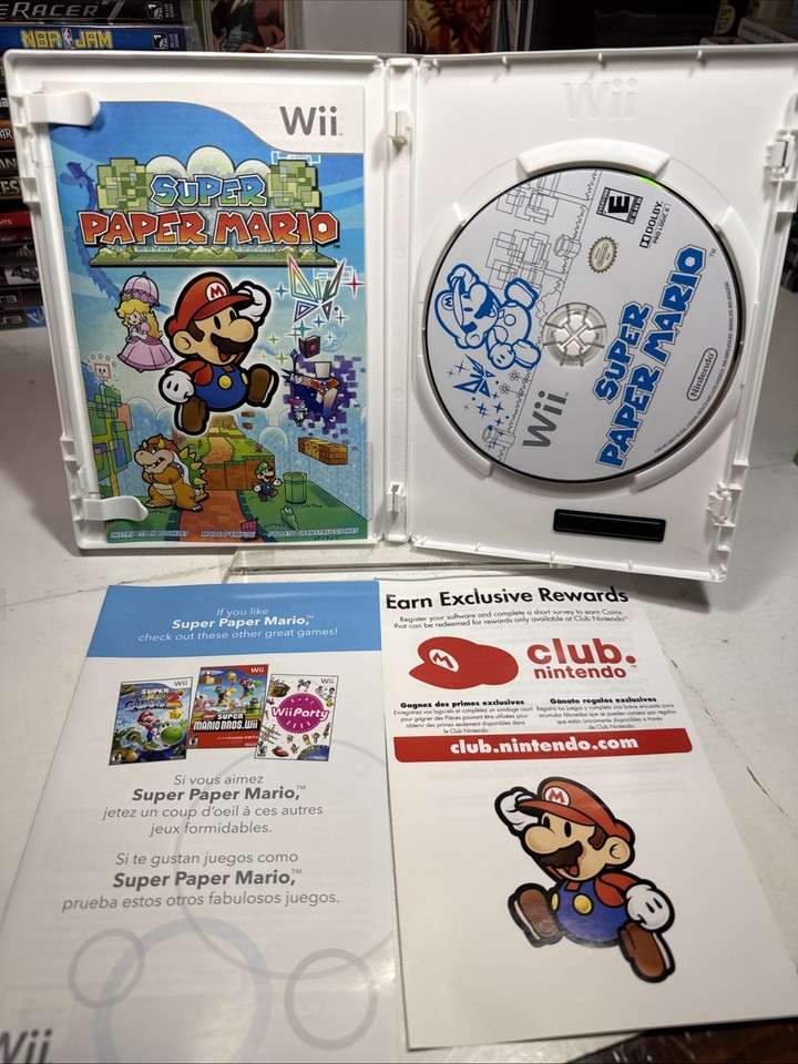 Super Paper Mario [Nintendo Selects] (Nintendo Wii, 2011) COMPLETE NICE ...