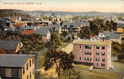 Derry New Hampshire Birdseye View Of Town Scenic Antique Postcard ...