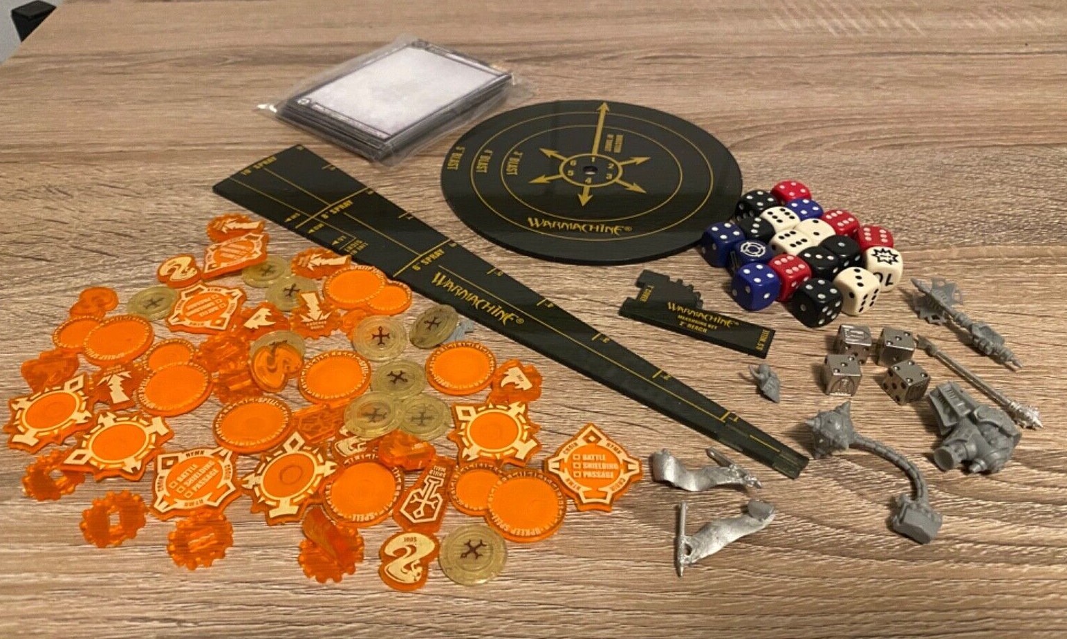 Warmachine Blast And Spray Templates Dice Cards Pieces Lot Measuring ...