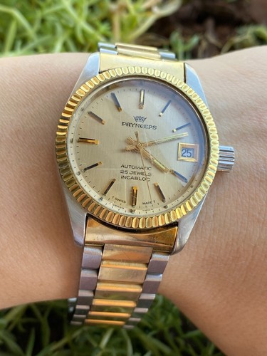 PRYNGEPS WATCH AUTOMATIC 2882 W.3 TWO TONE CAL.ETA 2783 MENS SWISS MADE ...