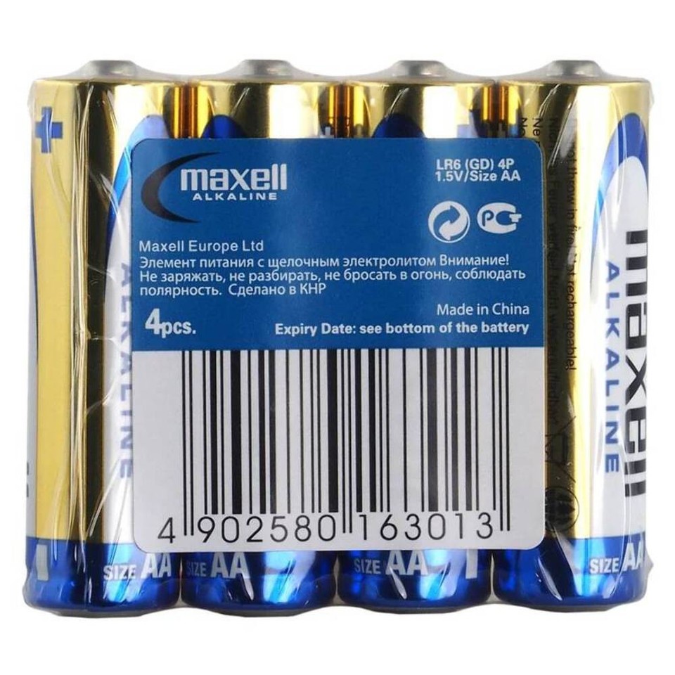 Maxell AA LR6 Alkaline Batteries Shrink Pack 4 Pcs. | eBay