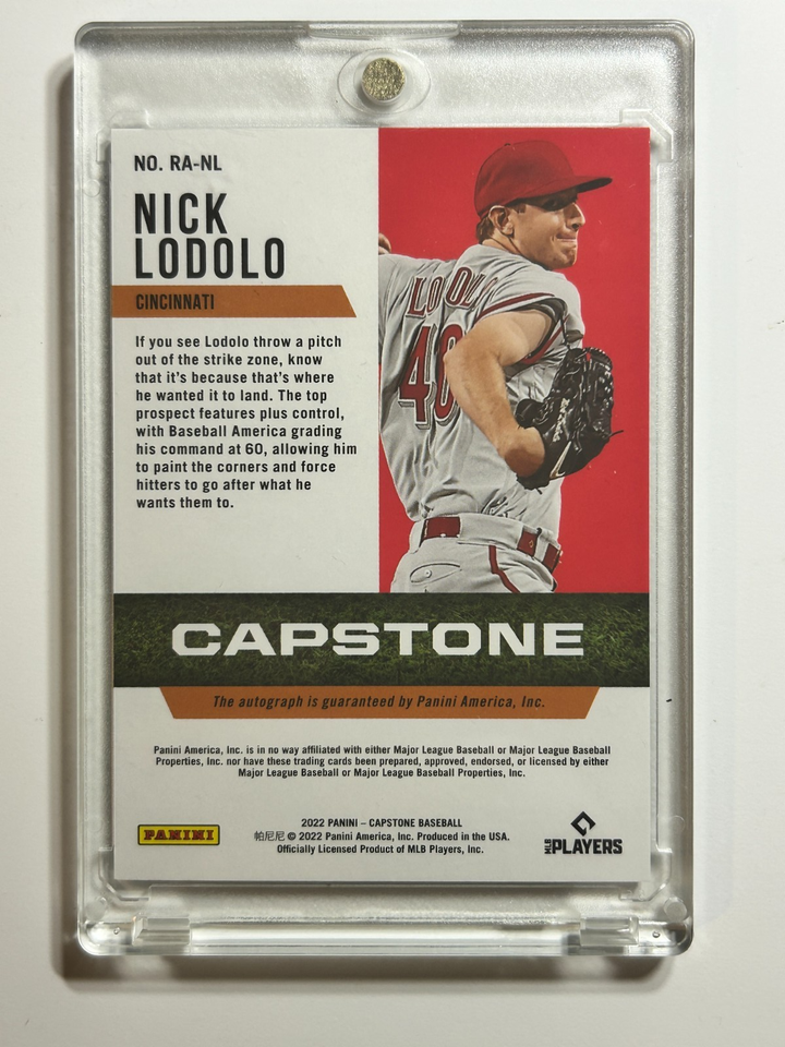 Nick Lodolo AUTO~RC Panini Capstone 2022 Certified Rookie Autograph SP ...
