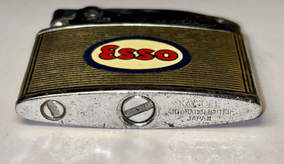 Kay-Cee Advertising Cigarette Lighter-ESSO-HAPPY MOTORING-Oil Drop Man ...