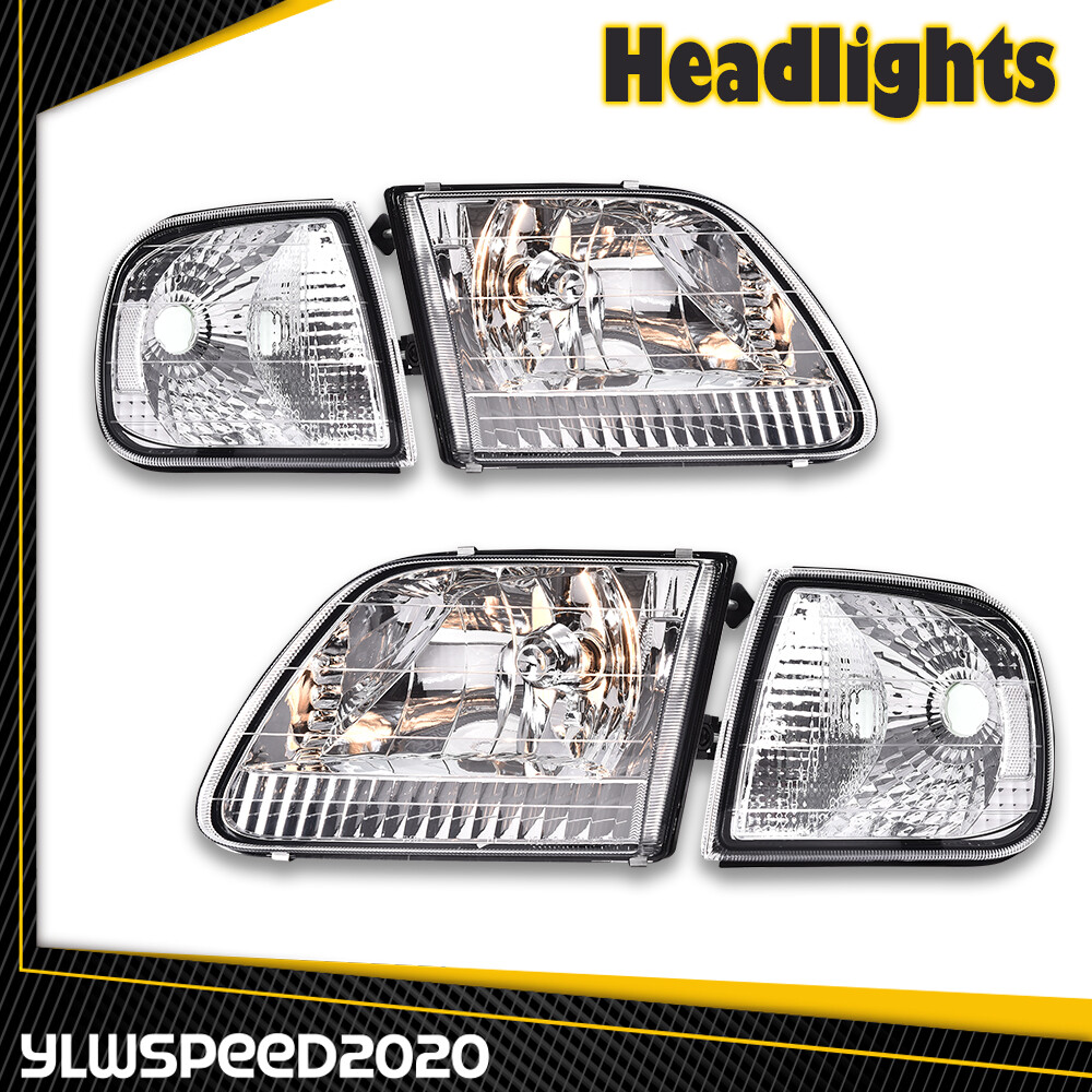 Clear Housing Headlights & Clear Corner Fit For Ford 97-03 F150 97-02 ...