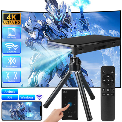 4K Smart DLP Mini Projector Android WiFi Bluetooth 1080P 1+8G Home ...