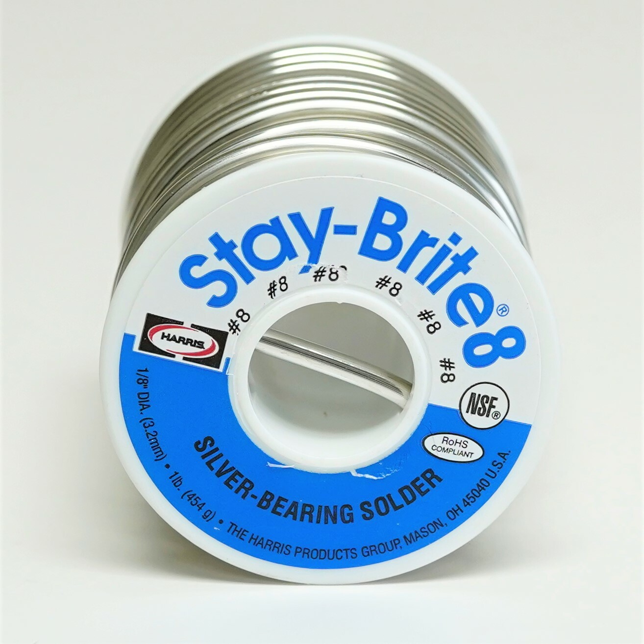 Harris SB861 Stay Brite 8 Silver Bearing Solder 1/8" x 1 lb. Spool ...