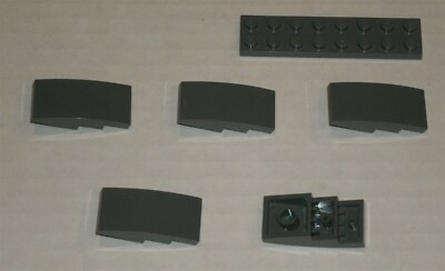 LEGO NEW 4x2 Dark Stone Grey Slope Curved (5x) 6005668 Brick 93606 | eBay