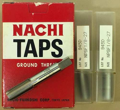 1pc NACHI 1/8-27 NPSF Straight Fine Pipe Tap; HSS; NX: #945D 74091🎯 ...
