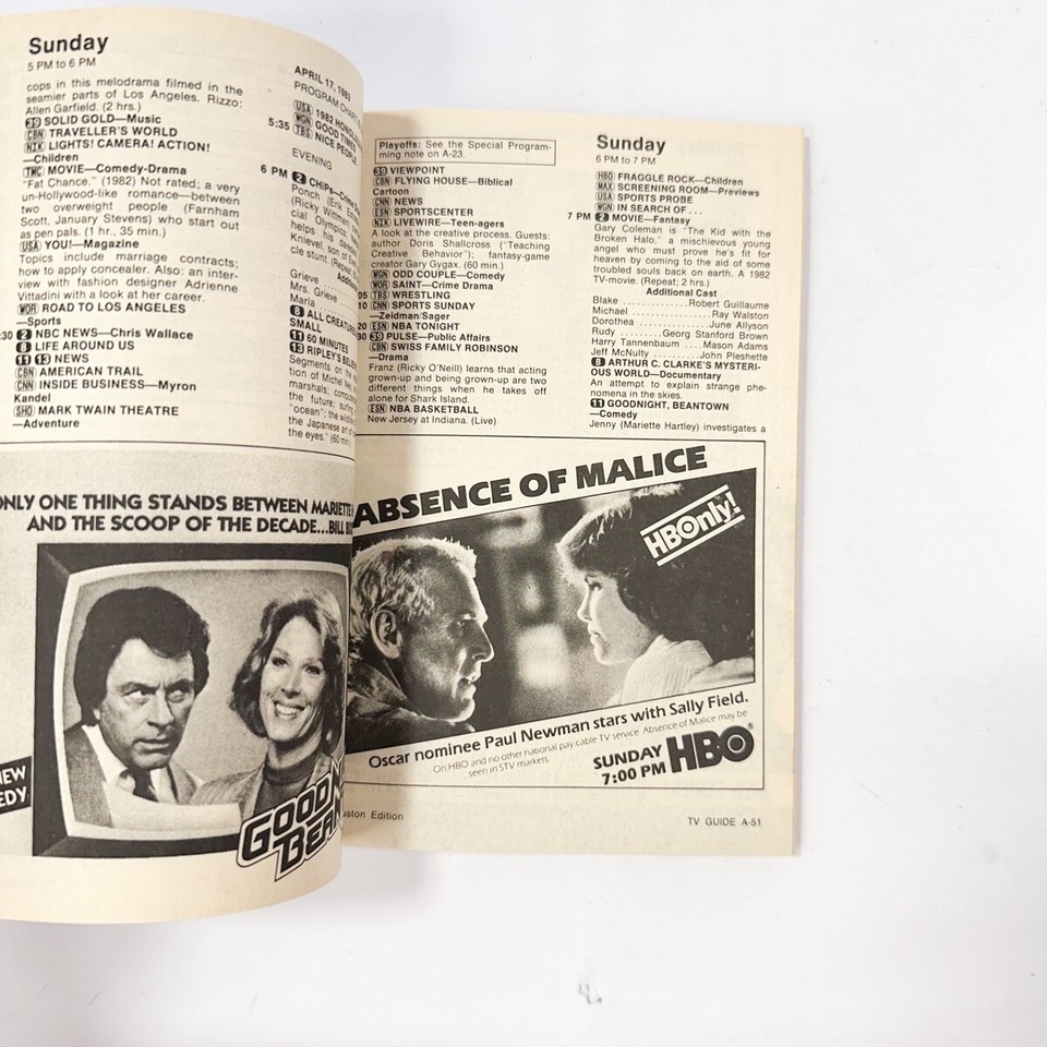 TV GUIDE 1983 Morley Safer ,Mike Wallace & Company, 60 Minutes NO LABEL ...