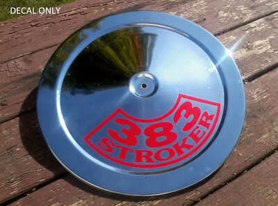 V8 STROKER CHROME AIR CLEANER DECAL 331-347-363-383-408-496 ENGINE ...