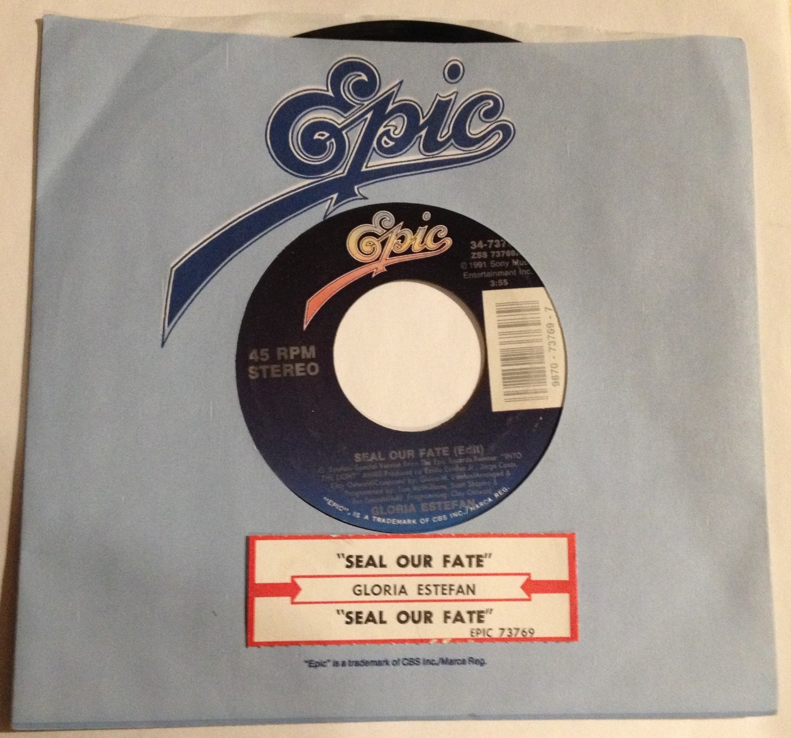 Gloria Estefan 45 Seal Our Fate (2 versions) w/ts | eBay