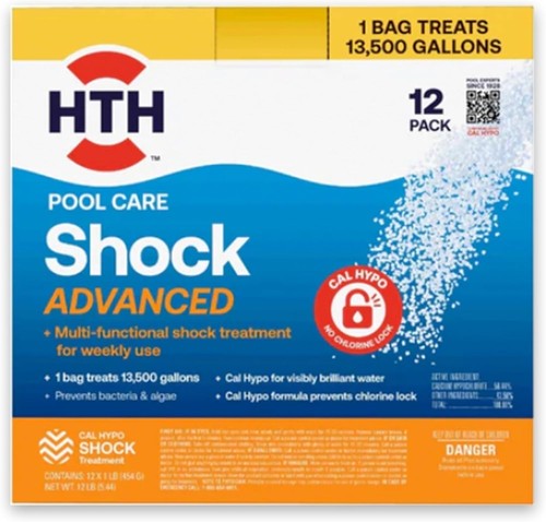 HTH 52036R Pool Care Shock Advanced, Swimming Pool Chemical 1 lb (12 ...