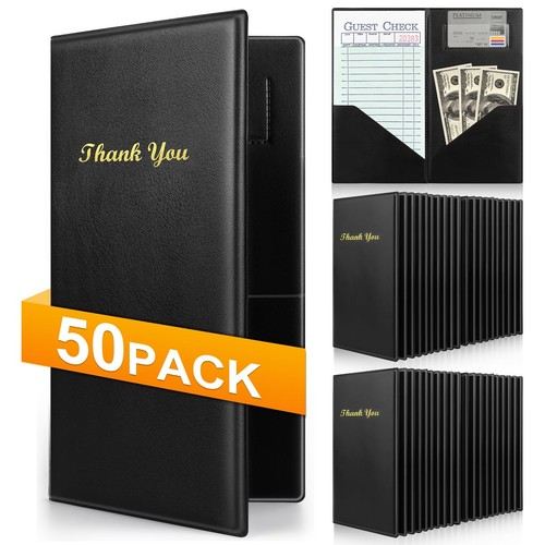 50 Pcs Server Books, Check Presenters for Restaurants, PVC Server Books ...