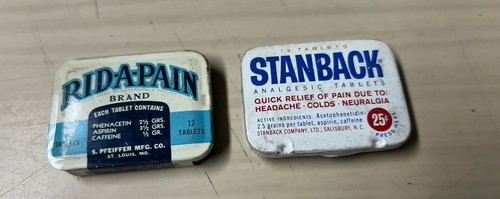 Stanback, Rid-a-Pain, Original Relief Tablet Tins, Full Tins, (2 ...