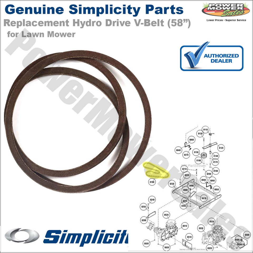 Snapper 7100102SM Hydro Transmission Drive V-Belt (58") for Snapper ...