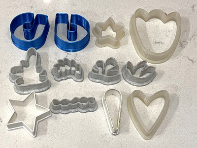 Lot of 12 Custom Polymer Clay Cutters clouds, heart, star, ... | eBay