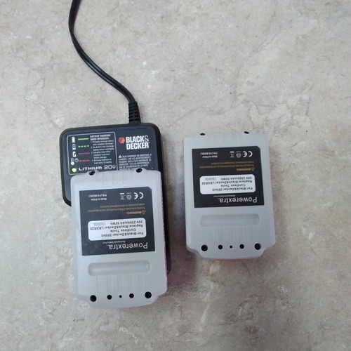 Black & Decker Charger LCS20 20V Volt Max + 2 Lithium-Ion Batteries ...