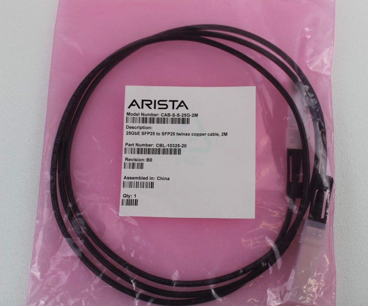 Arista CAB-S-S-25G-2M 25GbE SFP25 to SFP25 2M Twinax Copper Direct ...