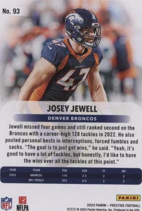 2023 Panini Prestige Josey Jewell #93 for sale | eBay