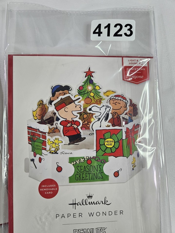 Hallmark Christmas Peanuts Christmas Pop Up Card Sealed Sound Snoopy ...