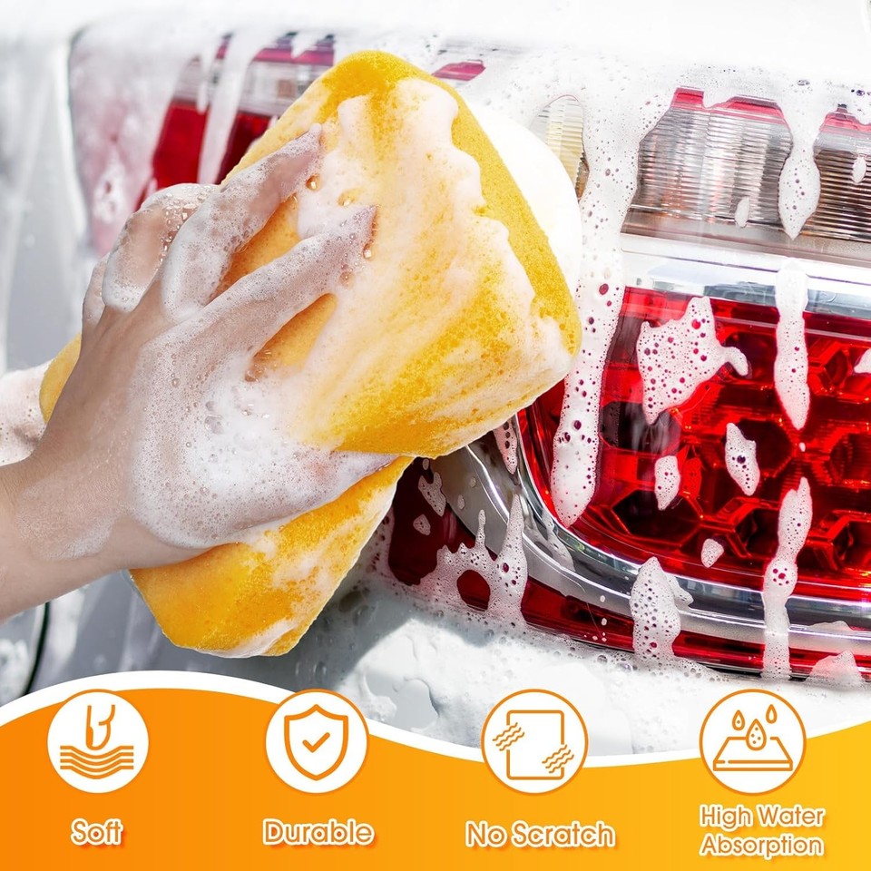 Large Yellow Sponges 24 Pack: Car Wash, Cleaning Dishes, Tile | eBay