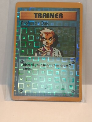 Professor Oak Rare Vintage Pokemon Square Prism Sticker Card Unlicensed ...