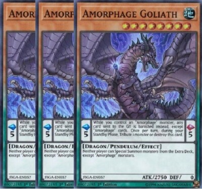 Yugioh Amorphage Goliath x 3 - 1st Edition Super Rare NM - Free ...